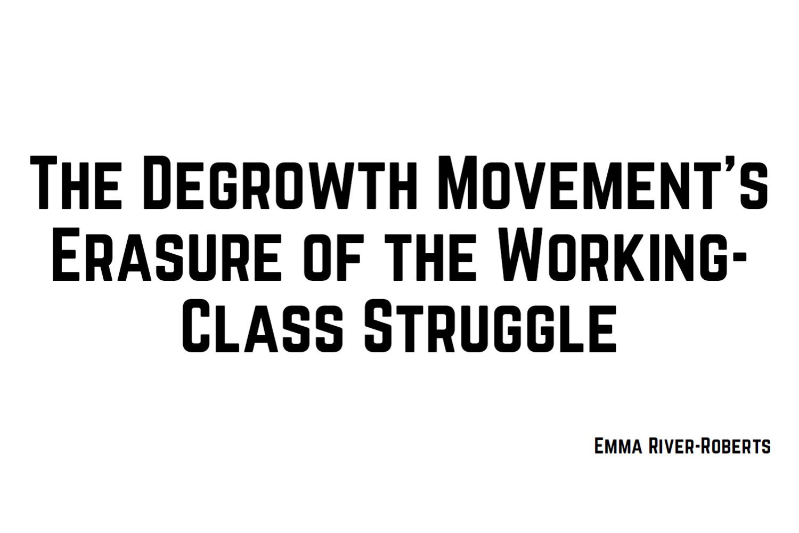 The Degrowth Movement's Erasure of the Working Class Struggle | Centre ...